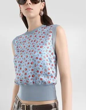 Dolce & Gabbana Rose-print Silk Tank Top - Multicolor