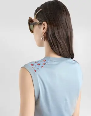 Dolce & Gabbana Rose-print Silk Tank Top - Multicolor