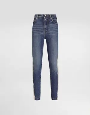 Dolce & Gabbana 5-pocket Denim Trousers With Lace