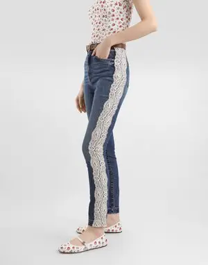 Dolce & Gabbana 5-pocket Denim Trousers With Lace