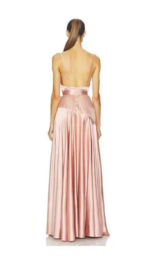 BRONX BANCO Satin Maxi Dress