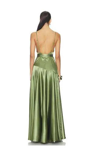 BRONX BANCO Leo Maxi Dress - Sage