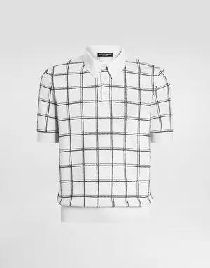Dolce & Gabbana Silk Polo Shirt With Intarsia And Embroidery
