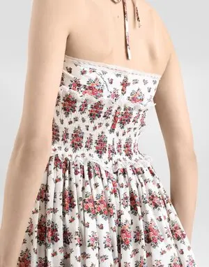 Dolce & Gabbana Flower Bouquet-print Poplin Dress - Multicolor