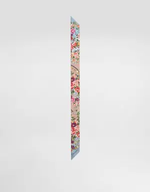 Dolce & Gabbana Small Flower Bouquets-print Silk Twill Bandeau 6x100 - Multicolor