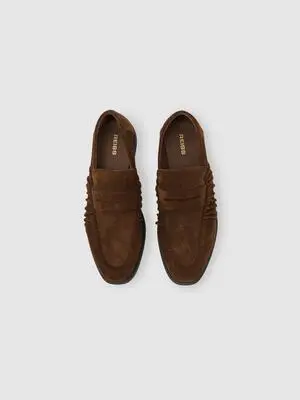 REISS Dani Suede Penny Loafers