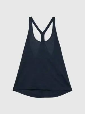 REISS Lidie Linen Racer-back Vest - Navy