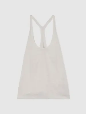 REISS Lidie Linen Racer-back Vest - White