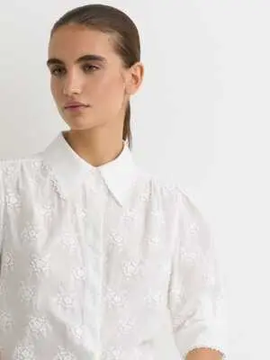 REISS Floral-embroidered Shirt