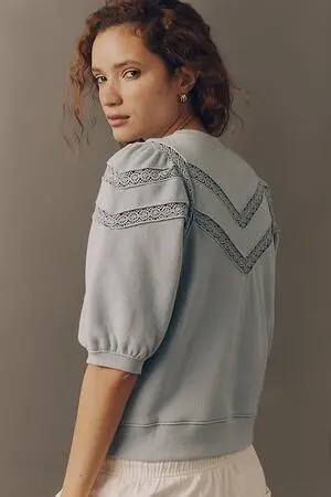 Rails Adria Cotton Puff-sleeve Sweater - Sky
