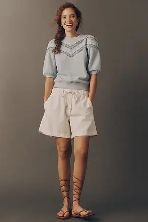 Rails Adria Cotton Puff-sleeve Sweater - Sky