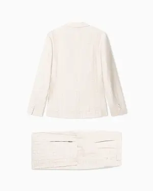Giorgio Armani Jacquard Viscose And Linen Single-breasted Suit