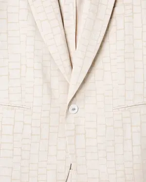 Giorgio Armani Jacquard Viscose And Linen Single-breasted Suit