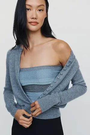 LYREBIRD Striped Tube Top Blue Pattern