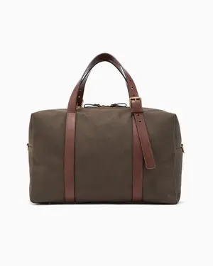 Giorgio Armani Canvas And Leather Duffle Bag - Brown