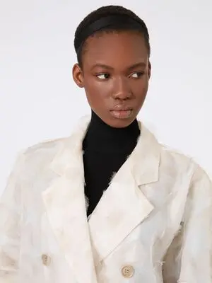 Max Mara Fil Coupé Jacquard Overcoat - Sand