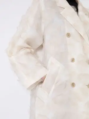 Max Mara Fil Coupé Jacquard Overcoat - Sand