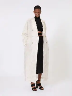 Max Mara Fil Coupé Jacquard Overcoat - Sand