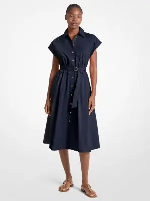 Michael Kors Cotton Poplin Midi Shirt Dress