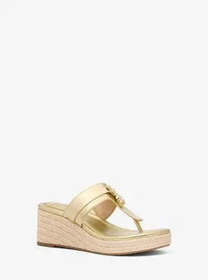 Michael Kors Zoe Metallic Wedge Sandal - Gold
