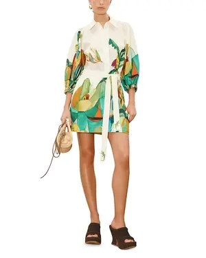 ALEMAIS Mokshini Printed Linen Mini Shirt Dress - Multi