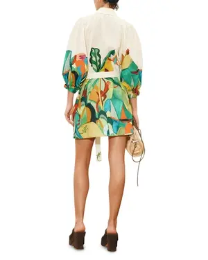 ALEMAIS Mokshini Printed Linen Mini Shirt Dress - Multi
