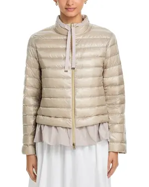 Herno Quilted Ruffle Hem Coat