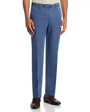 SLOWEAR Incotex Regular Fit Linen & Cotton Chinolino Pants - Blue
