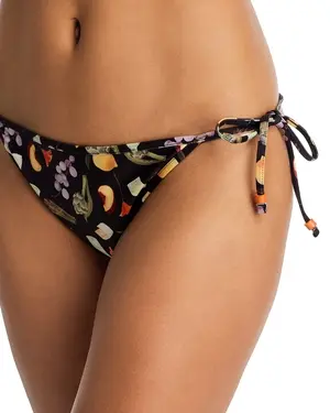 Aqua X Lisa Says Gah Printed Bikini Bottom - Black Multi