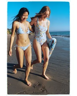 Aqua X Lisa Says Gah Ruffle Triangle Bikini Top