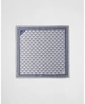 Prada Jacquard Silk Scarf 55x55 - Blue