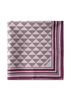 Prada Jacquard Silk Scarf 55x55 Purple