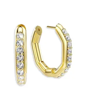 SWAROVSKI Dextera Crystal Octagon Hoop Earrings - Gold