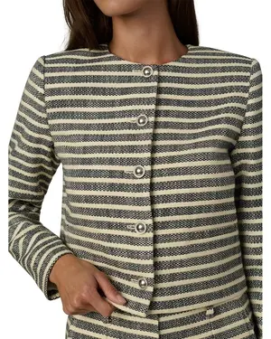 Joe's Jeans Talia Cropped Jacket With Stripes