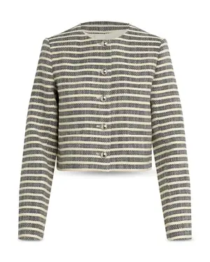 Joe's Jeans Talia Cropped Jacket With Stripes