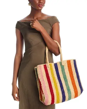 Aqua Raffia Tote