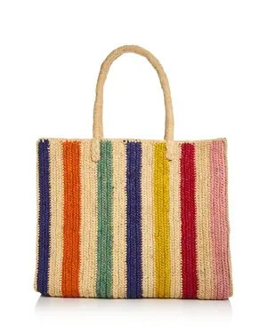 Aqua Raffia Tote