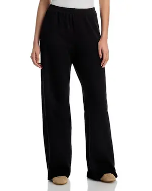 Aqua Macy Wide Leg Sweatpants - Black