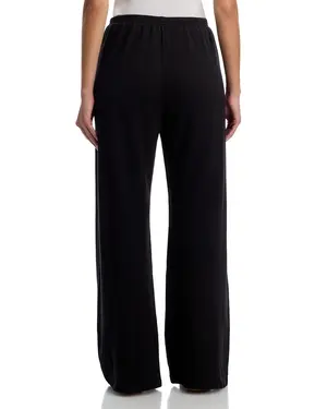 Aqua Macy Wide Leg Sweatpants - Black