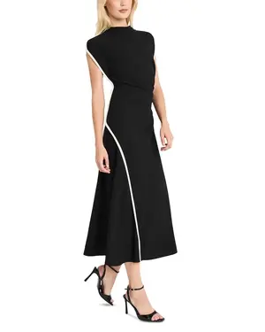LUXELY Sleeveless Draped Midi Dress