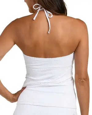 La Blanca Shellbound Bandeau Tankini Top - White