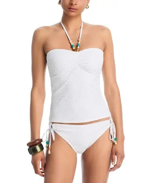 La Blanca Shellbound Bandeau Tankini Top - White