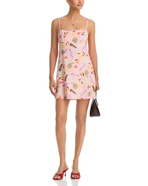Aqua Printed Mini Dress