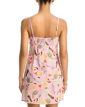 Aqua Printed Mini Dress