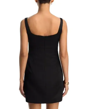 Aqua Sleeveless Crepe Mini Dress