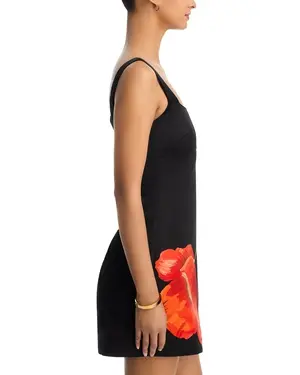 Aqua Sleeveless Crepe Mini Dress