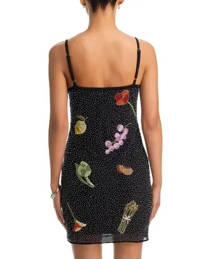 Aqua Beaded Mini Dress