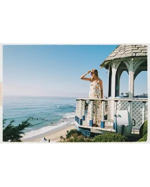 Aqua Printed Eyelet Maxi Dress - Multi