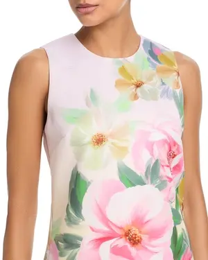 Aqua Floral Shift Mini Dress