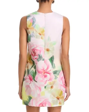 Aqua Floral Shift Mini Dress